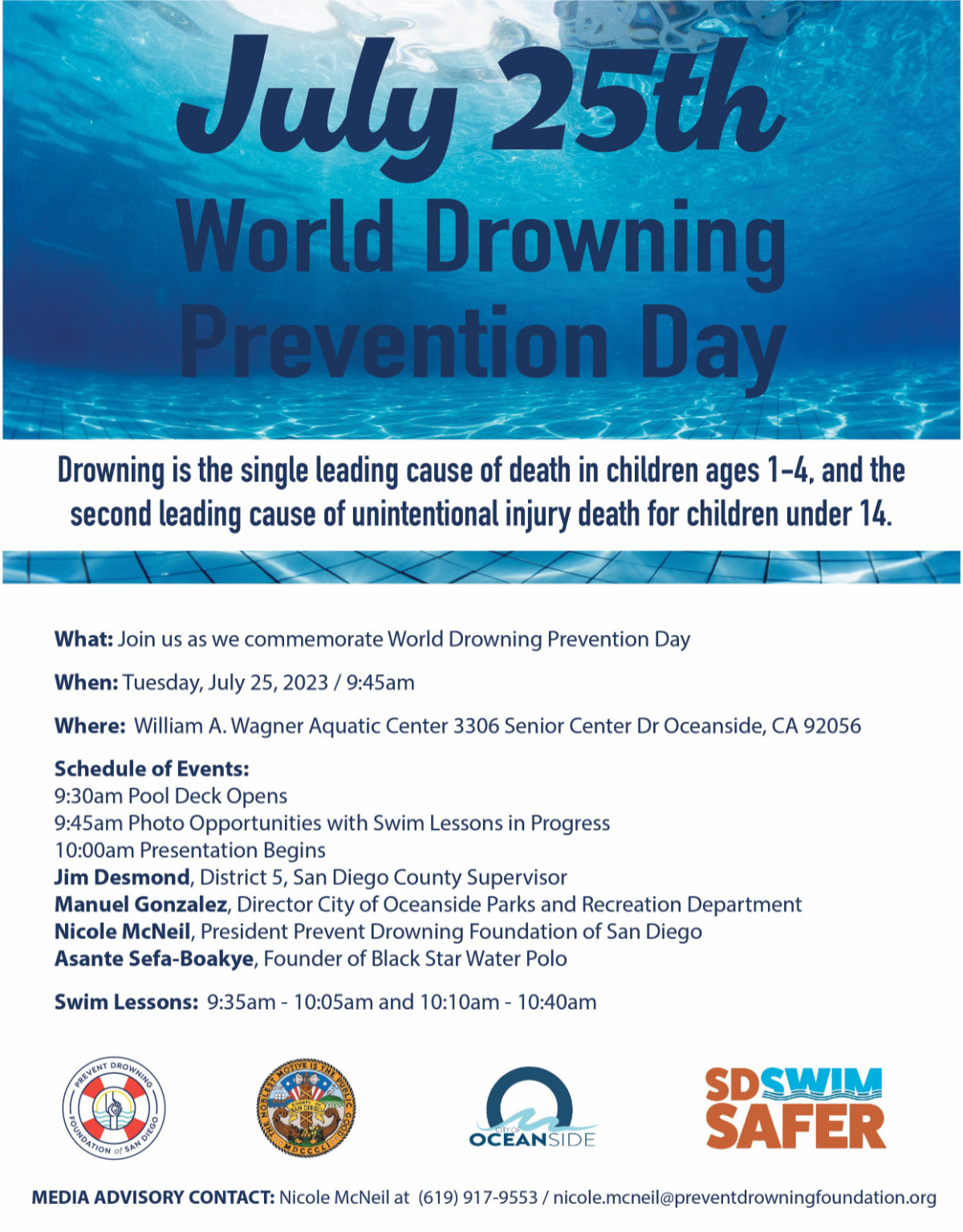 San Diego Leaders Coming Together For World Drowning Prevention Day